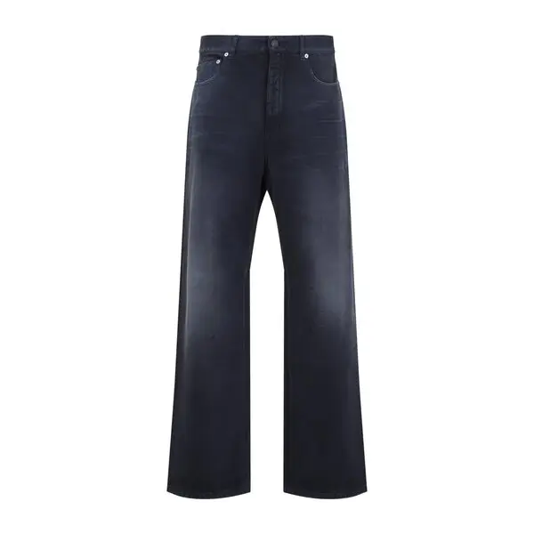 Balenciaga Curved Knee Straight Leg Denim Pants