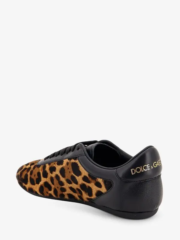 Dolce & Gabbana Ponyskin Sneakers With Metal Dg Logo - Multicolor