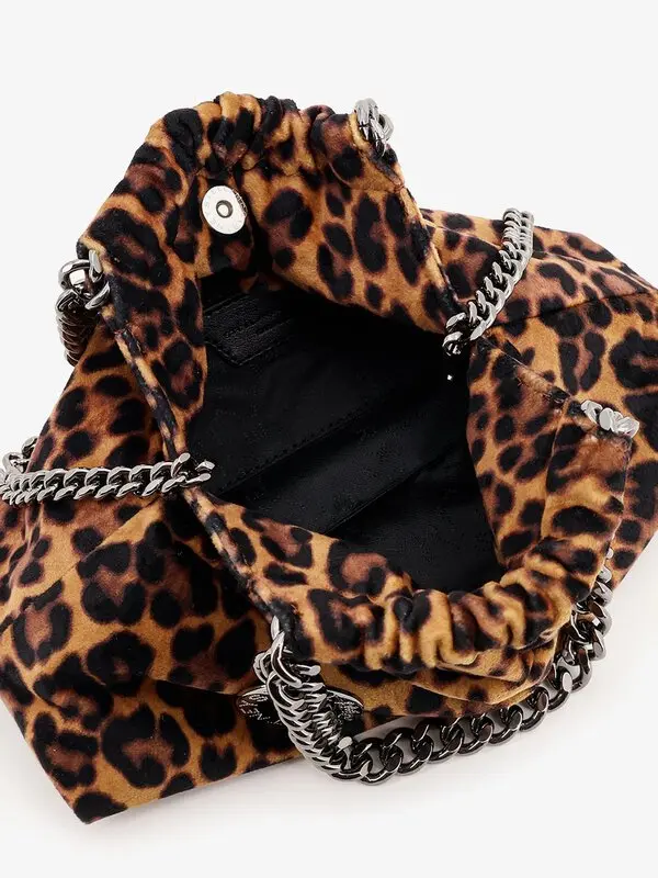 Stella McCartney Falabella Mini Leopard Print Velvet Crossbody Bag - Multicolor