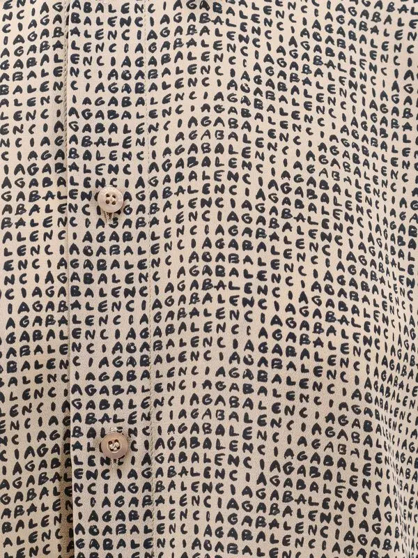 Balenciaga All Over Print Silk Shirt