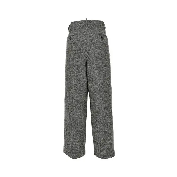 Dsquared2 Easy Zoot Herringbone Wide Leg Pants