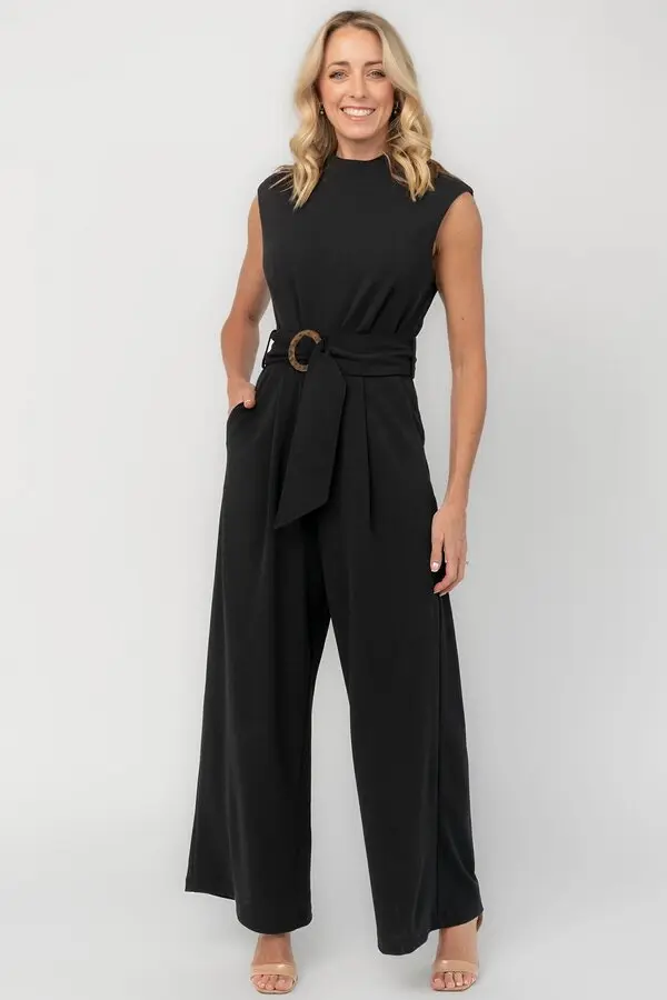 SUGAR LIPS Adelia Tailored Jumpsuit With Wide Legs And Mock Neck