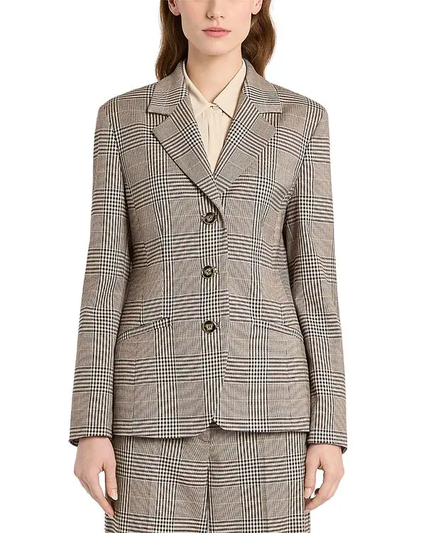 Marella Mllginseng Glen Plaid Blazer