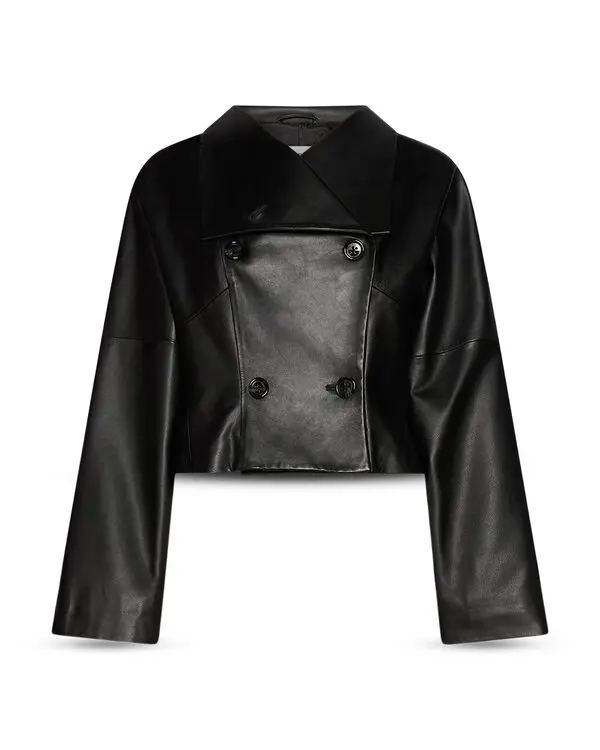 Marella Mlltessile Leather Cropped Jacket