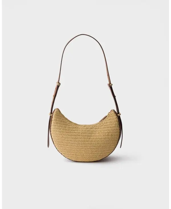 Prada Arque Small Crochet And Leather Bag