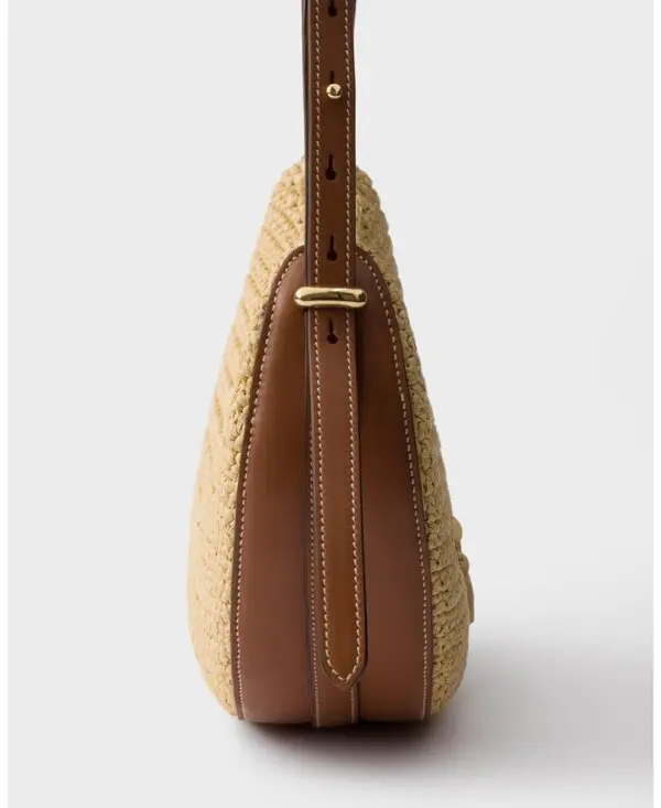 Prada Arque Small Crochet And Leather Bag