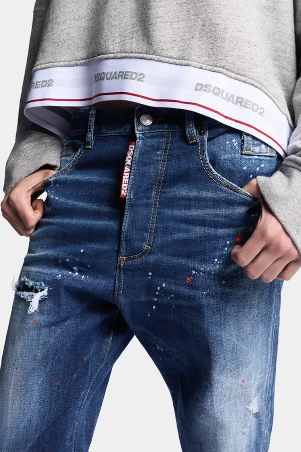 Dsquared2 Medium Red Spots Wash Baby Carpenter Jeans