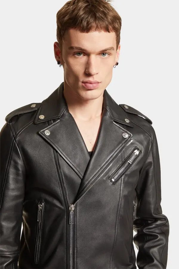 Dsquared2 Kiodo Leather Biker Jacket