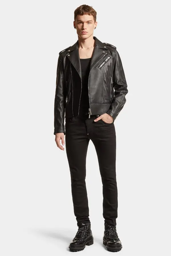 Dsquared2 Kiodo Leather Biker Jacket