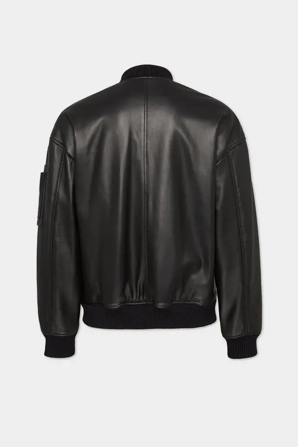Dsquared2 Leather Bomber Jacket