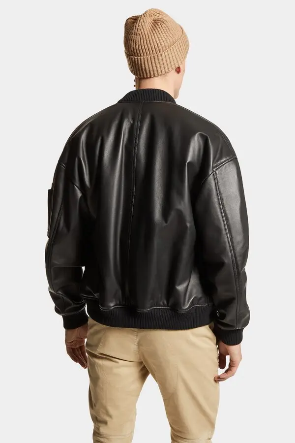 Dsquared2 Leather Bomber Jacket