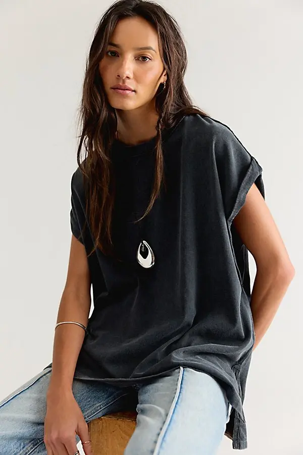 Free People We The Free Atlas Muscle Tunic - Black