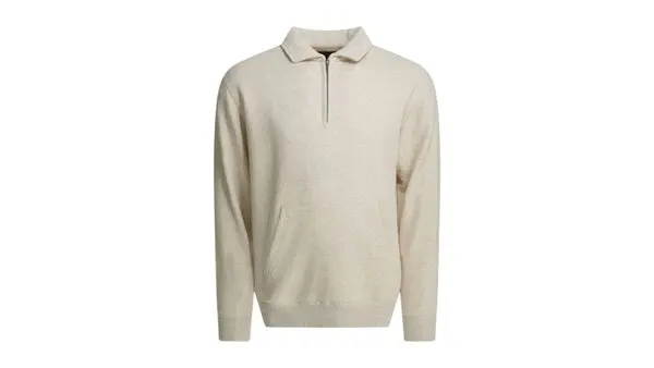 BEAMS Half Zip Sweatshirt - White