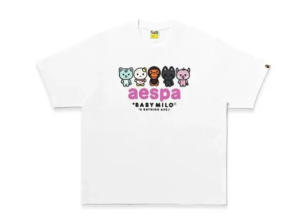 A BATHING APE X Aespa Baby Milo Relaxed Fit T-shirt - White