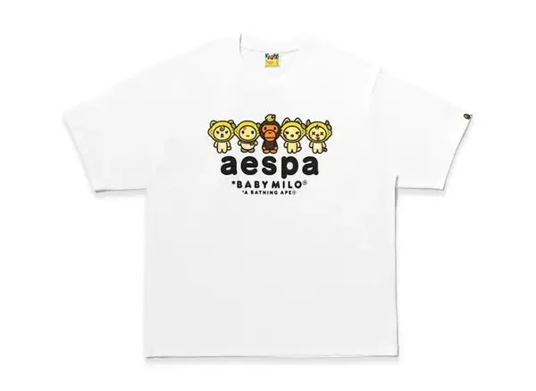 A BATHING APE X Aespa Baby Milo Lemonade Relaxed Fit T-shirt - White