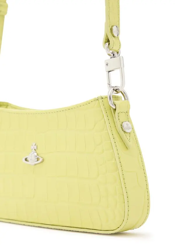 VIVIENNE WESTWOOD Tasha Crocodile-effect Leather Shoulder Bag - Yellow