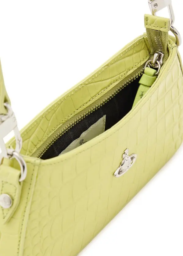 VIVIENNE WESTWOOD Tasha Crocodile-effect Leather Shoulder Bag - Yellow