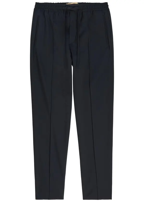 Valentino Garavani Straight-leg Wool-blend Trousers - Navy