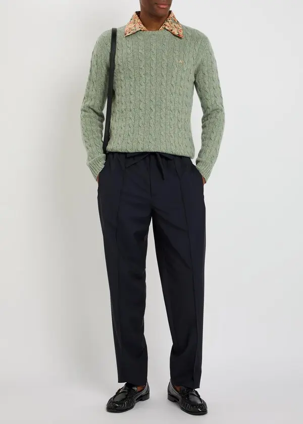 Valentino Garavani Straight-leg Wool-blend Trousers