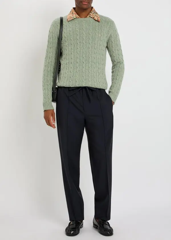 Valentino Garavani Vlogo Cable-knit Wool Jumper