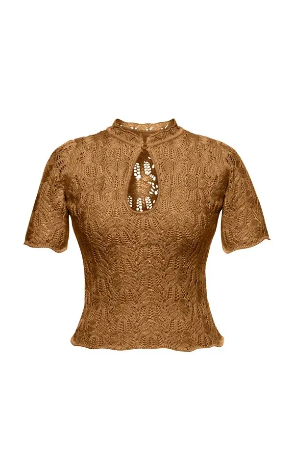 Lena Hoschek Choupette Cotton-blend Knitted Top - Brown