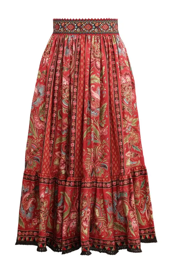Lena Hoschek Paysanne Cotton Midi Skirt