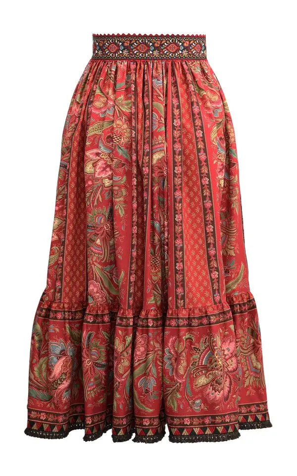 Lena Hoschek Paysanne Cotton Midi Skirt