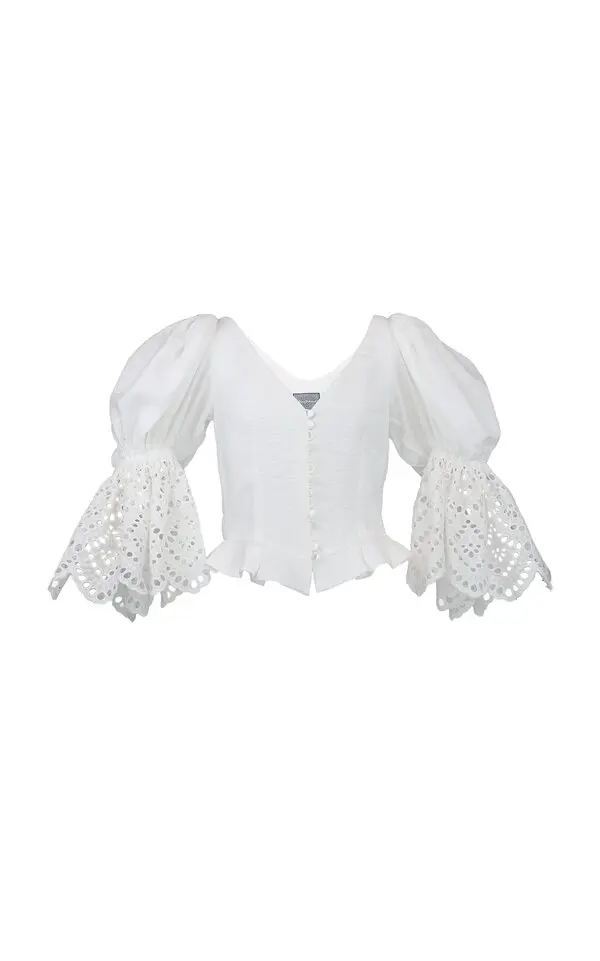 Lena Hoschek Azaria Linen-blend Blouse