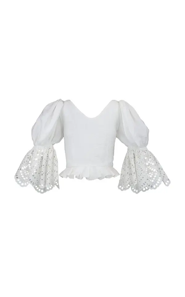Lena Hoschek Azaria Linen-blend Blouse