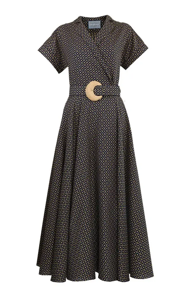 Lena Hoschek Celina Cotton Midi Dress - Navy