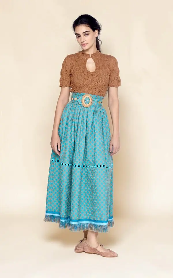 Lena Hoschek Paradise Cotton Midi Skirt
