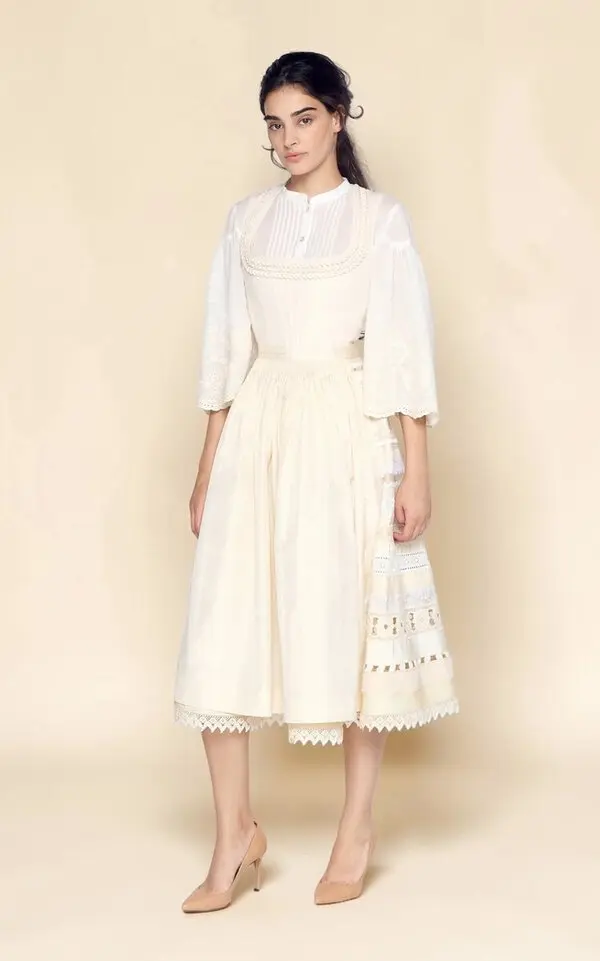 Lena Hoschek Ceremony Linen Dirndl Midi Dress