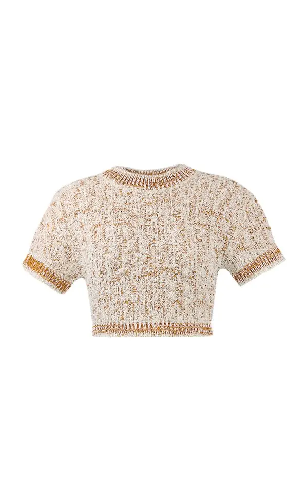 Lena Hoschek Spirit Cotton-blend Knitted Top - Gold