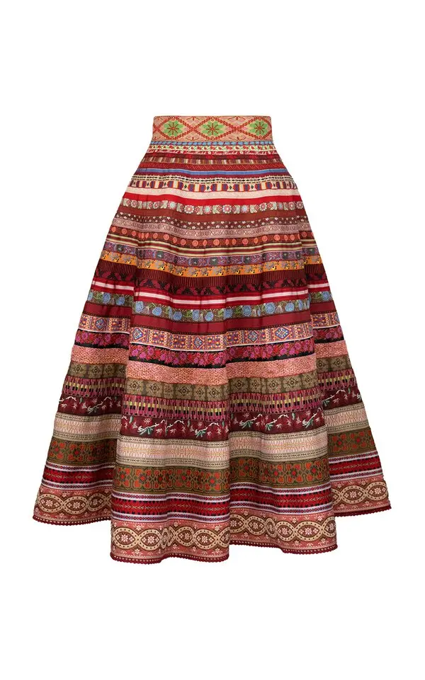 Lena Hoschek Swing Ribbon Cotton-blend Midi Skirt