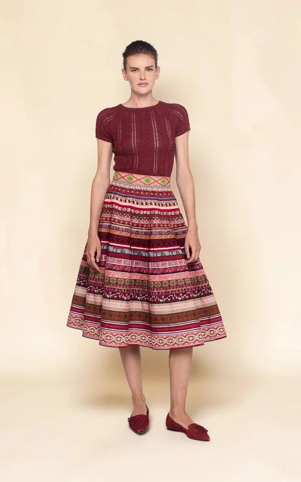 Lena Hoschek Swing Ribbon Cotton-blend Midi Skirt