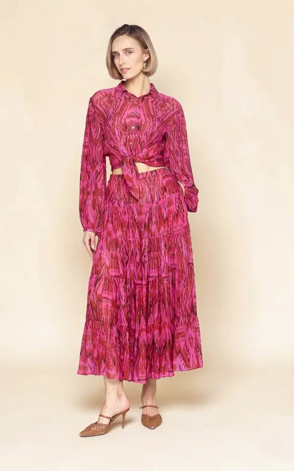 Lena Hoschek Carmen Silk-blend Midi Skirt