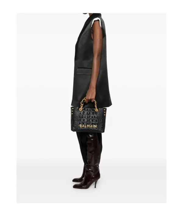 Balmain Embossed Top Handle Bag