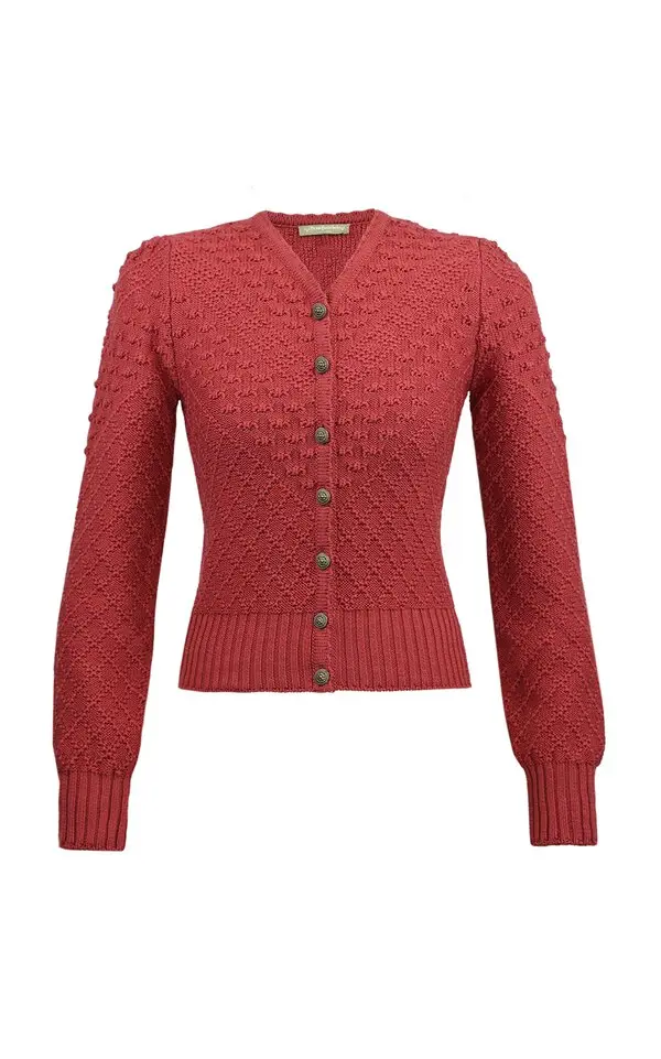 Lena Hoschek Soferl Merino Wool Cardigan - Pink