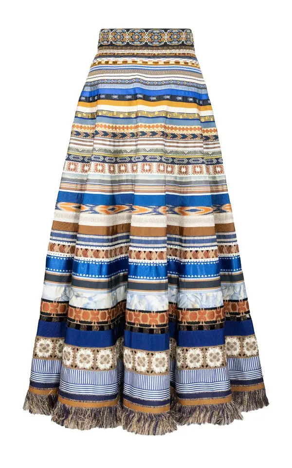 Lena Hoschek Opulence Ribbon Cotton-blend Maxi Skirt