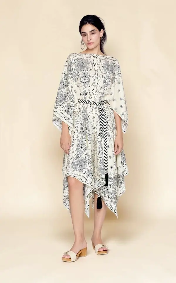 Lena Hoschek Bandana Linen-blend Midi Dress