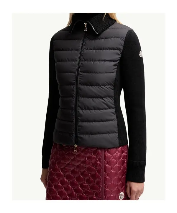 Moncler Padded Zip-up Wool Cardigan