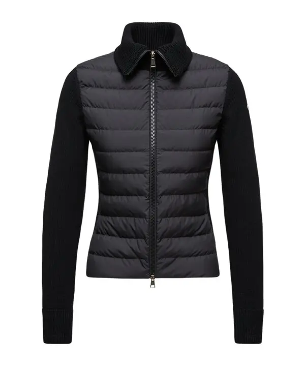 Moncler Padded Cardigan With Zipper Closure - Black