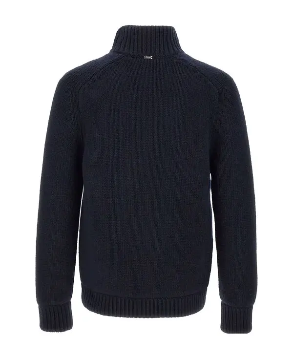 Herno Button-up Wool Cardigan With High Neck