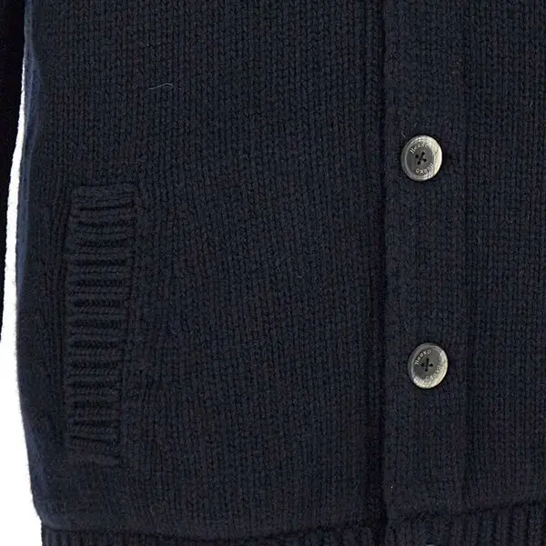 Herno Button-up Wool Cardigan With High Neck - Black
