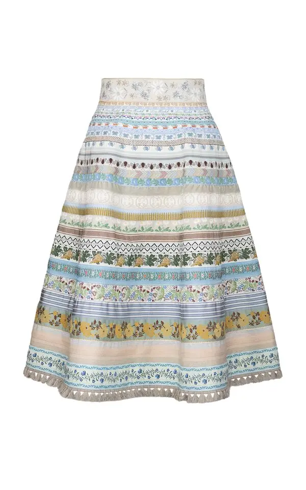 Lena Hoschek Classic Ribbon Cotton-blend Midi Skirt