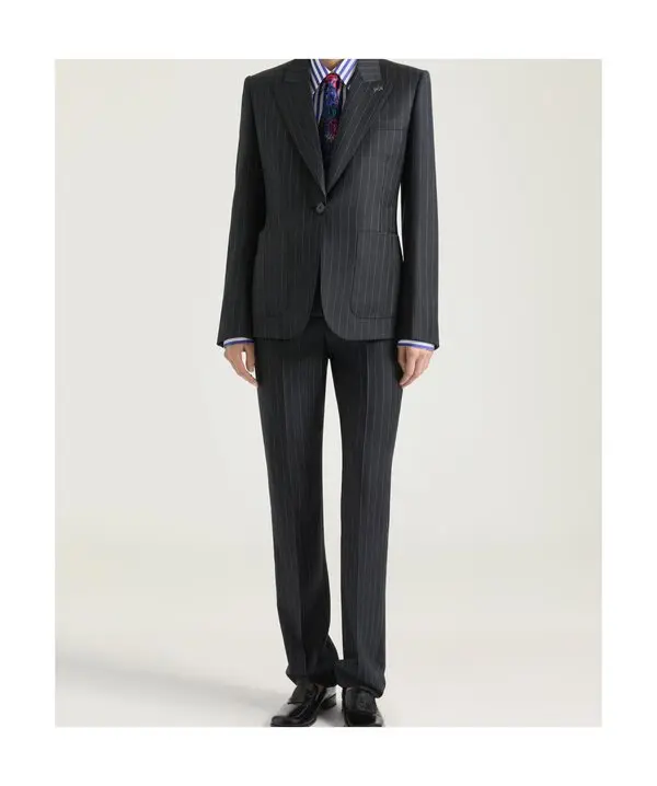 Givenchy Single-breasted Striped Jacket In Wool