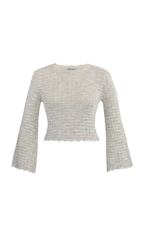 Lena Hoschek Tala Cotton-blend Knitted Top - Neutral