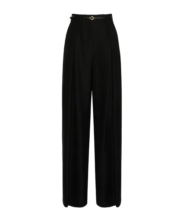 Max Mara Wide-leg Wool Twill Pants