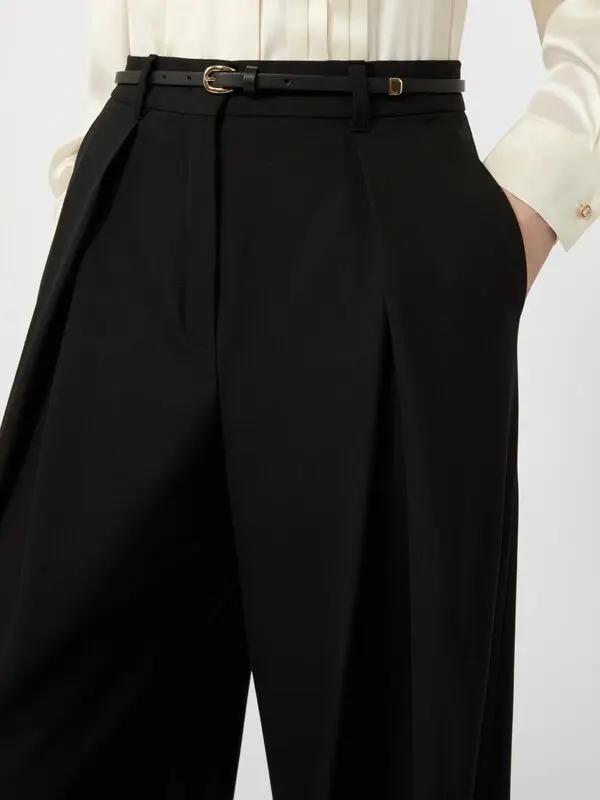 Max Mara Wide-leg Wool Twill Pants