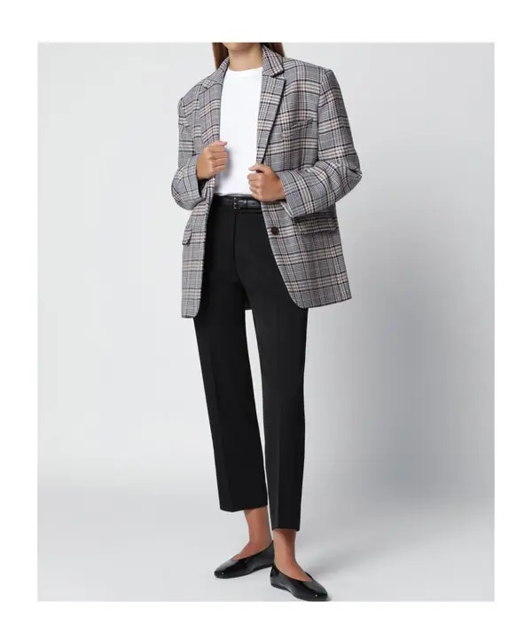 ANINE BING Checked Oversized Blazer